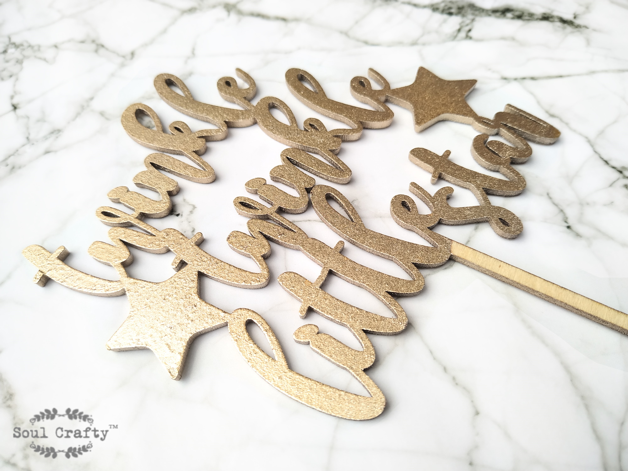 Shimmer Gold Twinkle twinkle little star cake topper – Soul Crafty