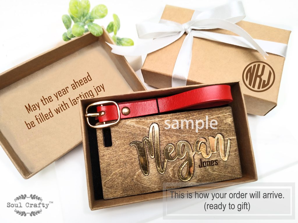 Personalized Monogram wooden luggage tag – Soul Crafty