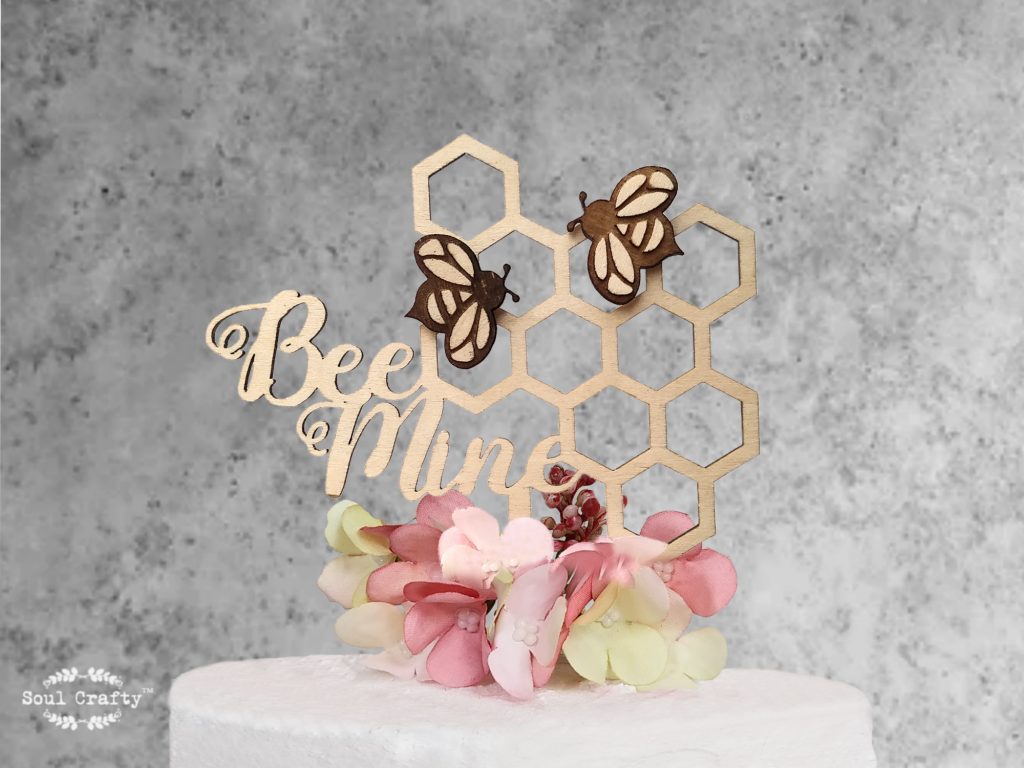 Bee mine wooden cake topper – Soul Crafty