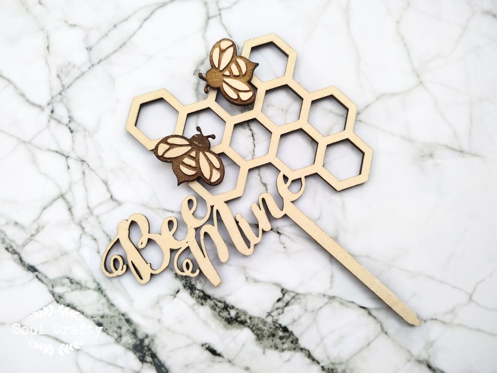 Bee mine wooden cake topper – Soul Crafty